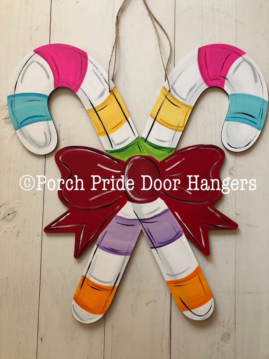Candy Cane Christmas Door Hanger – Porch Pride Door Hangers