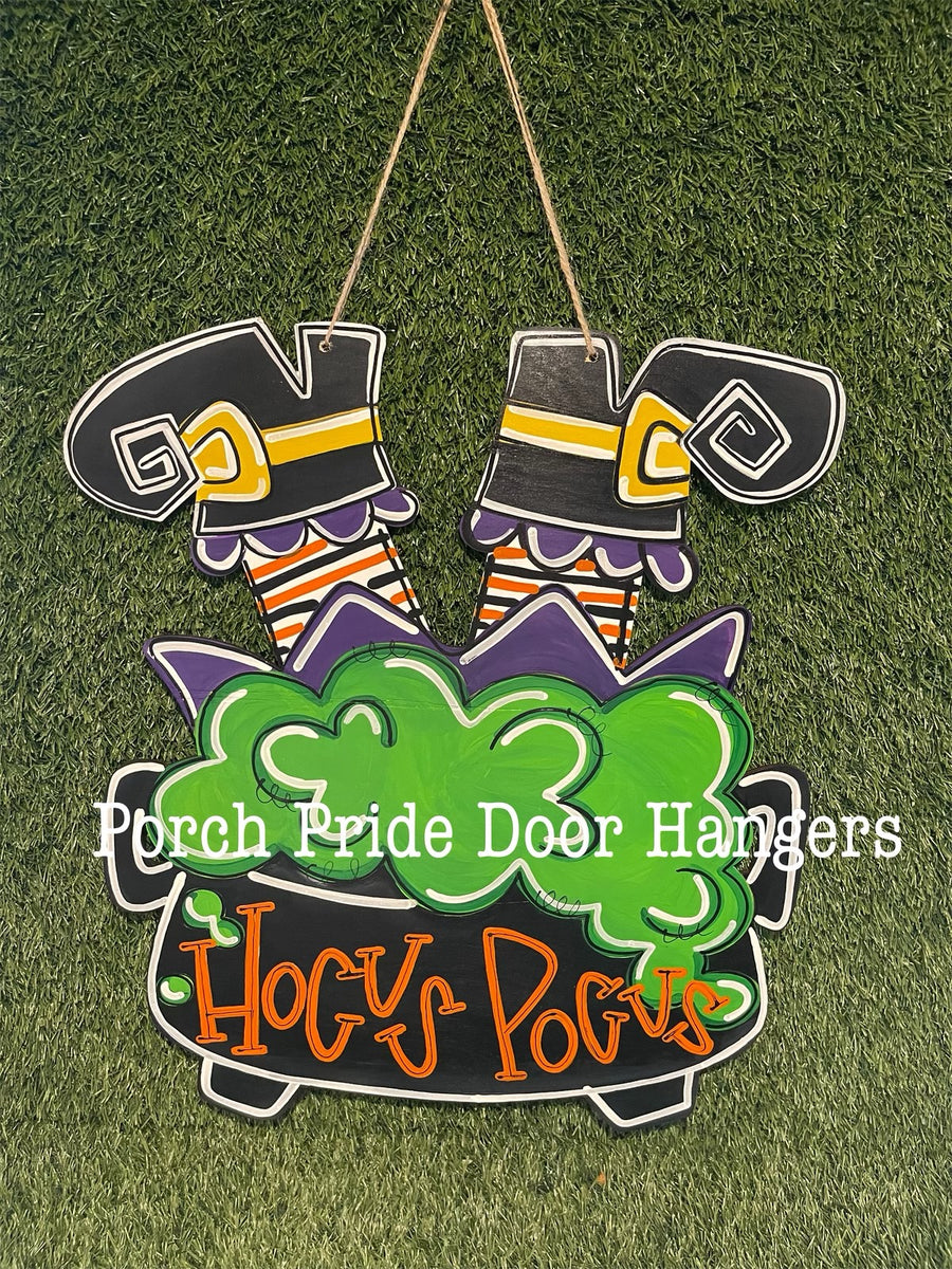 Hocus Pocus Witch in Pot Door Hanger – Porch Pride Door Hangers